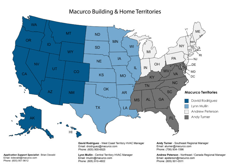 Sales Territory Map – Macurco Gas Detection